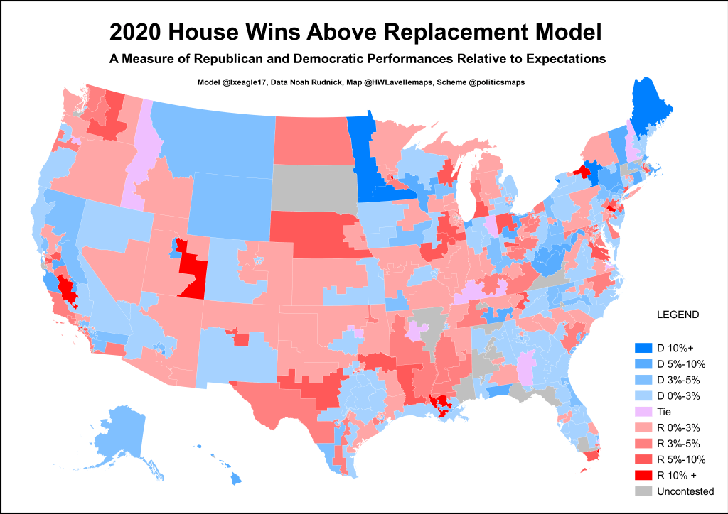 2020 House Wins Above Replacement (WAR) – Split Ticket